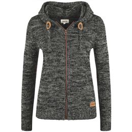 Strickjacke oxmo "Strickjacke OXPhiladelphia", Damen, Gr. S, schwarz, Obermaterial: 100% Baumwolle CO., Strickjacken Strickjacke