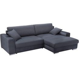 Ecksofa exxpo - SOFA FASHION "Larnaca, inkl. Bettfunktion & Bettkasten, bequem, Breite 269cm", grau (anthrazith), B:269cm H:90cm T:177cm, Sofas, Ecksofa, mit extrabreiten R&uuml;ckenkissen und 2 Zierkissen
