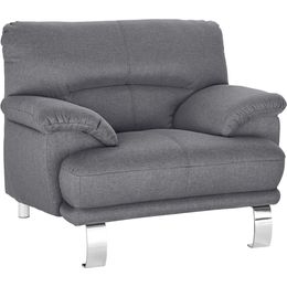 Sessel Trendmanufaktur "Cecilia II, Loungesessel in italienischem Design", grau (hellgrau), B:112cm H:87cm T:89cm, Microfaser Vintage (100% Polyester);Struktur (100% Polyester);Struktur fein (100% Polyester), Sessel, Sessel, breite und bequeme Armlehnen