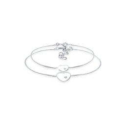 Schmuckset Elli "Herz 925 Silber, mit Kristallen von Swarovski", silber, Schmuck_Sets, Damen, onesize, Silber 925 (Sterlingsilber), Schmuckset