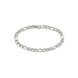 Edelstahlarmband Bruno Banani "Schmuck Geschenk Armkette Figarokette breit Silber" Gr. 21, silber (edelstahlfarben), Armb&auml;nder, Herren, 21, Edelstahl, Edelstahlarmband