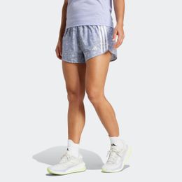 Laufshorts adidas Performance "OWN THE RUN CLIMACOOL 3-STREIFEN", Damen, Gr. XL, K-Gr, blau (dash grau, violet tone, innenbeinl&auml;nge ca. 8 cm), Obermaterial: 100% Polyester, Hosen
