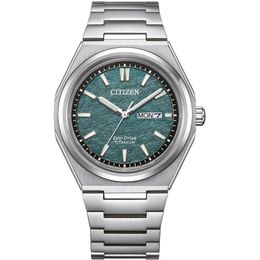 Solaruhr Citizen, silber (titansilberfarben, gr&uuml;n), Armbanduhren, Damen, Armbanduhr, Herrenuhr, Damenuhr, Titan, Saphirglas, Datum