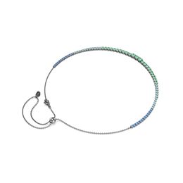 Collier Swarovski "Schmuck Geschenk Matrix Halskette Farbverlauf", metallfarben, blau, gr&uuml;n, Halsketten, Damen, Metall, Collier, mit Swarovski Kristall
