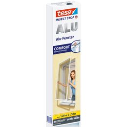 Insektenschutz-Fensterrahmen Tesa "Aluminium Rahmen Fliegengitter - 120 x 150cm", schwarz (rahmen: anthrazit gewebe: schwarz), B:120cm H:150cm, Insektenschutzgitter, Insektenschutz - ohne Bohren