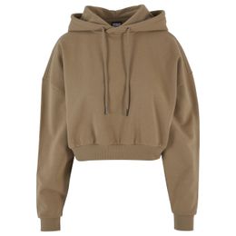 Kapuzenpullover Urban Classics "Urban Classics Damen Ladies Cropped Heavy Hoody", Damen, Gr. XL, warmsand, 100% Baumwolle, unifarben, oversize, ohne Ausschnitt, Pullover Kapuzenpullover
