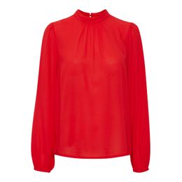 Langarmbluse Ichi "Langarm-Bluse IHCELLANI", Damen, Gr. 36, rot (poppy rot), Obermaterial: 100% Polyester PES., Blusen
