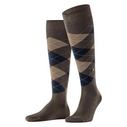 Kniestr&uuml;mpfe Burlington "Manchester", Herren, Gr. 40-46, chocolate, Baumwollmischung, Argyle-Muster, Socken Kniestr&uuml;mpfe, Einheitsgr&ouml;&szlig;e 40-46, Argyle-Muster, Burlington-Clip