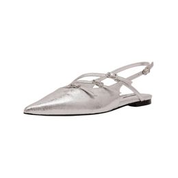 Ballerina Steve Madden "Steve Madden Ballerinas Textil", Damen, Gr. 39, silber, Textil, Schuhe Ballerina