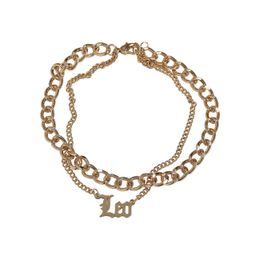 Fu&szlig;kette Urban Classics "Urban Classics Unisex Zodiac Golden Anklet" Gr. S, gold (leo), Fu&szlig;ketten, Damen, S/M, Edelstahl Metall, Edelstahl, Metall