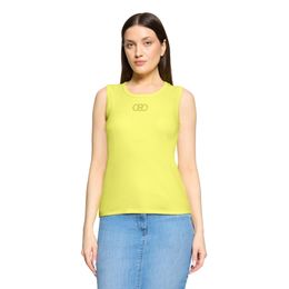 T-Shirt Betty Barclay "Damen mit Rippenstruktur", Damen, Gr. 38, gelb, Rippware, Obermaterial: 95% Baumwolle, 5% Elasthan, tailliert normal, Rundhals, Shirts T-Shirt