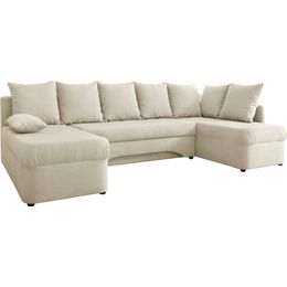 Jockenh&ouml;fer Wohnlandschaft JOCKENH&Ouml;FER GRUPPE "U-Form, B: 260 cm", beige 485, 07, B:260cm T:85cm, Korpus: 100% Polyester;Kissen: 100% Polyester, Sofas, Wohnlandschaft, mit Bettfunktion & Bettkasten