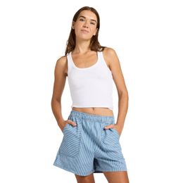 Shorts Roxy "Stay Wavy Mid", Damen, Gr. S, coconut milk denim stripe, Obermaterial: 100% Baumwolle;, Hosen Shorts