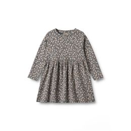 Shirtkleid Wheat "Wheat Jersey Dress L/S Sessa", M&auml;dchen, Gr. 128, Normalgr&ouml;&szlig;en, stormy weather magnolia, 100% Baumwolle, loose fit, Rundhals, Kleider Shirtkleid