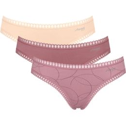 Minislip Sloggi "GO Crush", Damen, Gr. XL, bunt (2, multiple colours), Single Jersey, Obermaterial: 95% Baumwolle, 5% Elasthan, gemustert, unifarben, k&ouml;rpernah, Unterhosen, dehnbare Spitzendetails, Cotton-Mix