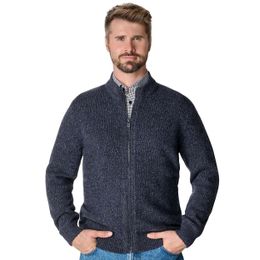 Strickjacke Casamoda "Casamoda Strickjacke uni", Herren, Gr. L, blau (dunkelblau), 80% Wolle (Lammwolle), 20% Polyamid, Strickjacken Strickjacke