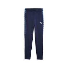 Trainingshose Puma "TEAMLIGA26 TRAINING PANTS JR", Kinder, Gr. 128, N-Gr, Puma navy, Puma wei&szlig;, blau horizon, Sweatware, Obermaterial: 100% Polyester, mehrfarbig, regular fit normal, Hosen Trainingshose, atmungsaktives Material, DryCELL-Technologie, Regular Fit