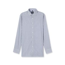 Businesshemd OLYMP "OLYMP Luxor, modern fit, New Kent", Herren, Gr. 39, Normaler Arm, grau (marine), 100% Baumwolle, Hemden