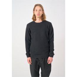Sweatshirt Cleptomanicx "Noitch", Herren, Gr. L, schwarz, 45% Wolle, 37% Baumwolle, 18% Polyamid, unifarben, normal, Rundhals, Sweatshirts Sweatshirt, aus gebondeter Wolle