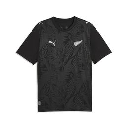 Trainingsshirt Puma "Neuseeland Heimtrikot Herren", Herren, Gr. L, schwarz silber metallic, Obermaterial: 100% Polyester. Rippe: 100% Polyester. Einsatz: 100% Polyester, bedruckt, regular fit, Rundhals, Shirts