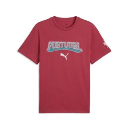 T-Shirt Puma "Portugal ftblCulture T-Shirt Herren", Herren, Gr. L, club rot wei&szlig;, Obermaterial: 100% Baumwolle. Rippe: 25% Polyester, 75% Baumwolle, clean, regular fit, Rundhals, Shirts T-Shirt