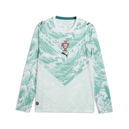 Trainingsshirt Puma "Portugal Langarm-Ausw&auml;rtstrikot Herren", Herren, Gr. L, wei&szlig; gr&uuml;n lagoon, Obermaterial: 100% Polyester. Rippe: 100% Polyester. Einsatz: 100% Polyester, clean, regular fit, Rundhals, Shirts