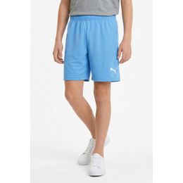 Trainingsshorts Puma "TEAMRISE SHORT JR", Kinder, Gr. 128, N-Gr, team light blau, Puma wei&szlig;, Netz, Obermaterial: 100% Polyester, unifarben, regular fit kniefrei, Hosen, aus Netzmaterial, mit DryCELL Technologie, kniefreier Schnitt