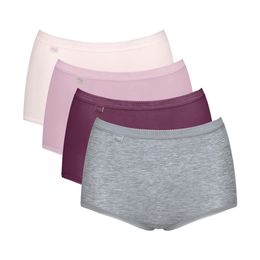 Maxislip Sloggi "Basic+ Maxi", Damen, Gr. 50, bunt (multiple colours 14), Single Jersey, Obermaterial: 95% Baumwolle, 5% Elasthan, k&ouml;rpernah, Unterhosen, perfekter Sitz, besonders weiche N&auml;hte, Cotton-Mix, Multipack