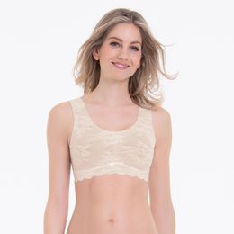 Bralette ANITA SINCE 1886 "Essential Lace", Damen, Gr. M, N-Gr, beige (crystal), Stoff, Obermaterial: 61% Polyamid, 39% Elasthan, Mesh, gemustert, unifarben, bequem, BHs Bralette, mit Spitze, herausnehmbare Schaumcups, feminin, atmungsaktiv, Topseller