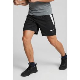 Trainingsshorts Puma "TEAMLIGA SHORTS JR", Kinder, Gr. 128, N-Gr, schwarz-wei&szlig; (Puma schwarz, Puma wei&szlig;), Interlock, Obermaterial: 100% Polyester, unifarben, regular fit kniefrei, Hosen, mit DryCELL Technologie, atmungsaktiv, f&uuml;r Jugendliche