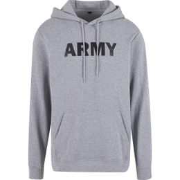 Kapuzensweatshirt Brandit "Brandit Army Hoody", Herren, Gr. M, grau (grau melange), 50% Polyester, 50% Baumwolle, bedruckt, Sweatshirts