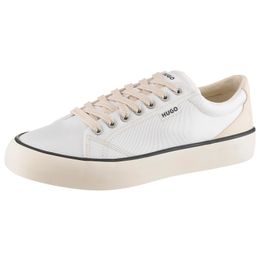 Sneaker Hugo "B-cross", Herren, Gr. 36, sanftes wei&szlig;, Nubuklederimitat, Textil, Schuhe Sneaker, Schn&uuml;rschuh, Halbschuh, Plateausneaker mit gep. Schaftrand
