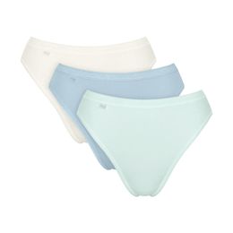 Taillenslip Sloggi "Basic+ Tai", Damen, Gr. 50, medium grau melange, Single Jersey, Obermaterial: 95% Baumwolle, 5% Elasthan, unifarben, k&ouml;rpernah, Unterhosen Taillenslip, mit hohem Beinausschnitt, Cotton-Mix, glatte N&auml;hte