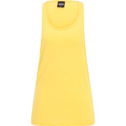 Muskelshirt Urban Classics "Urban Classics Damen Ladies Loose Burnout Tank", Damen, Gr. M, gelb, 65% Polyester, 35% Baumwolle, unifarben, loose fit, Rundhals, Shirts