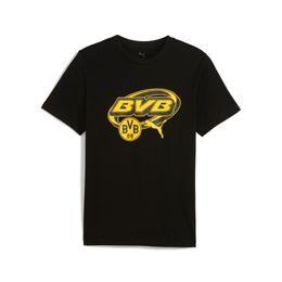 Trainingsshirt Puma "BVB FTBLCULTURE TEE", Herren, Gr. M, Puma schwarz, faster gelb, Jersey, Obermaterial: 100% Baumwolle, unifarben, regular fit normal, Rundhals, Shirts, Regular Fit, Kurzarm, Rundhalsausschnitt, aus Baumwolle