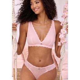 Bralette-BH Vivance, Damen, Gr. 70, Cup D, rosa (ros&eacute;), Spitze, Obermaterial: 92% Polyamid, 8% Elasthan, BHs, ohne B&uuml;gel im High-Apex-Design, sexy Dessous