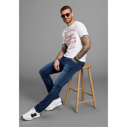 T-Shirt AJC, Herren, Gr. L (52/54), wei&szlig;, Jersey, Obermaterial: 100% Baumwolle, bedruckt, unifarben, schmal, Rundhals, Shirts T-Shirt, Kurzarm, schmale Passform, im Vintage-Design
