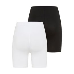 Radlerhose Tamaris "aus softer Jersey-Qualit&auml;t mit bequemem Gummizug", Damen, Gr. 34, N-Gr, schwarz-wei&szlig; (schwarz, wei&szlig;), Jersey, Obermaterial: 95% Baumwolle, 5% Elasthan. Obermaterial wei&szlig;: 95% Baumwolle, 5% Elasthan, Basic, sehr figurbetont kurz, Hosen Radlerhose, zum Unterziehen unter Kleidern und R&ouml;cken - im Set