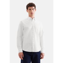 Businesshemd Seidensticker, Herren, Gr. L41, normale &Auml;rmell&auml;ngen, wei&szlig;, 100% Baumwolle, unifarben, regular fit, 2-Knopf-Manschette, Hemden, Regular 1/1 Button-Down-Kragen Uni
