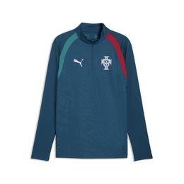 T-Shirt Puma "Portugal Trainingstop Herren", Herren, Gr. L, ocean tropic silber mist blau gray, Obermaterial: 100% Polyester. Einsatz: 100% Polyester, clean, slim fit, Rundhals, Shirts T-Shirt