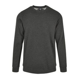 Rundhalspullover Urban Classics "Urban Classics Herren Basic Terry Crew", Herren, Gr. L, charcoal, 65% Baumwolle, 35% Polyester, unifarben, normal, Rundhals, Pullover Rundhalspullover