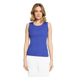 T-Shirt Betty Barclay "Damen mit Rippenstruktur", Damen, Gr. 38, adria blau, Rippware, Obermaterial: 95% Baumwolle, 5% Elasthan, tailliert normal, Rundhals, Shirts T-Shirt