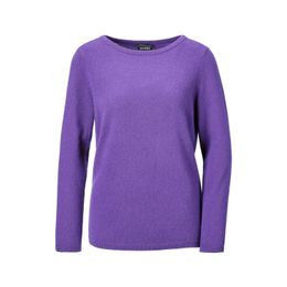 Strickpullover GOLDNER "Feinstrickshirt mit U-Boot-Ausschnitt", Damen, Gr. 40, lila, Obermaterial: 100% Kaschmir WS., figurumspielend, U-Boot-Ausschnitt, eng Rippe, Pullover Strickpullover, keine/nicht relevant