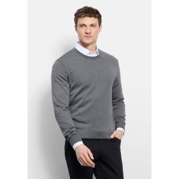 Strickpullover OLYMP "OLYMP Casual Strick", Herren, Gr. XL, silbergrau, 100% Schurwolle, Pullover Strickpullover