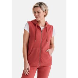 Sweatweste STOOKER WOMEN "WENKE Weste", Damen, Gr. 36/38, rot (rot rose), 60% Baumwolle, 40% Polyester, regular fit, Westen, Stooker WENKE Damen Weste mit Kapuze