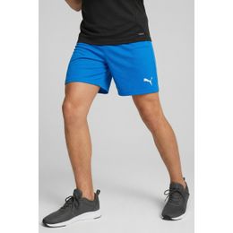 Trainingsshorts Puma "TEAMRISE SHORT JR", Kinder, Gr. 128, N-Gr, blau (electric blau lemonade, Puma wei&szlig;), Netz, Obermaterial: 100% Polyester, unifarben, regular fit kniefrei, Hosen, aus Netzmaterial, mit DryCELL Technologie, kniefreier Schnitt