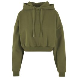 Kapuzenpullover Urban Classics "Urban Classics Damen Ladies Cropped Heavy Hoody", Damen, Gr. XL, summerolive, 100% Baumwolle, unifarben, oversize, ohne Ausschnitt, Pullover Kapuzenpullover