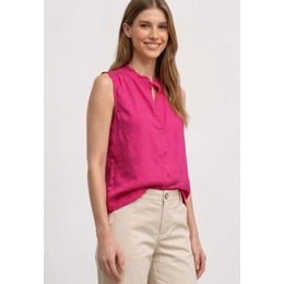 Blusentop Street One, Damen, Gr. 40, magenta dream, Web, 60% Leinen, 40% Baumwolle, unifarben, normal normal, Rundhals, abgesteppt, Blusen Blusentop, in Unifarbe