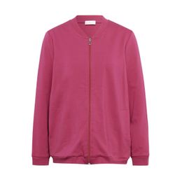 Fleecejacke GOLDNER "Langarm Baumwollj&auml;ckchen", Damen, Gr. 44, rot (bordeaux), Obermaterial: 95% Baumwolle CO. 5% Elasthan EL., Sportlich, weit, Homewear-Sets Fleecejacke, Blousonform