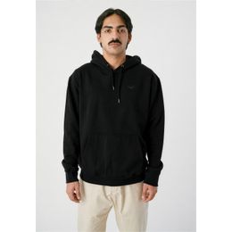 Kapuzensweatshirt Cleptomanicx "Ligull Boxy", Herren, Gr. L, schwarz, 100% Baumwolle, bestickt, normal, ohne Ausschnitt, Sweatshirts, in l&auml;ssigem Schnitt